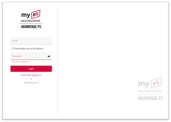 AgVantage FS myFS Account Upgrade - REQUIRES PASSWORD RESET