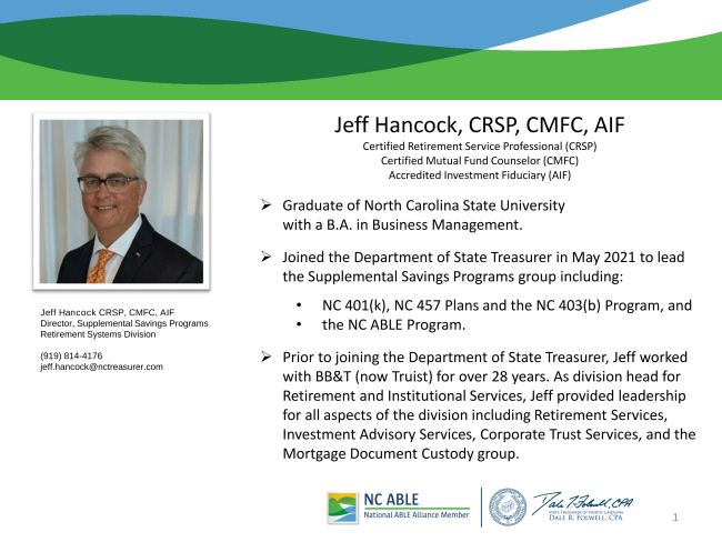 FREE WEBINAR! The NC ABLE Program