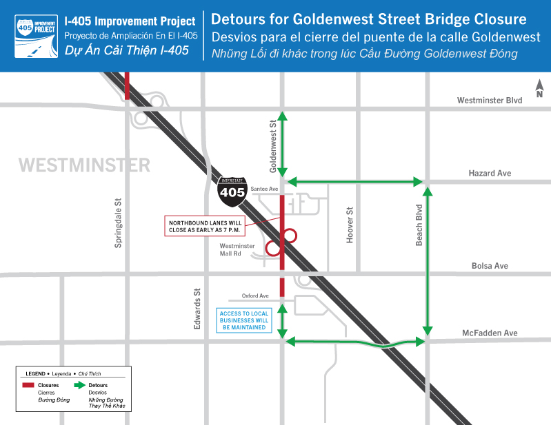 I-405 Improvement Project Construction Alert: As of Friday, June 2