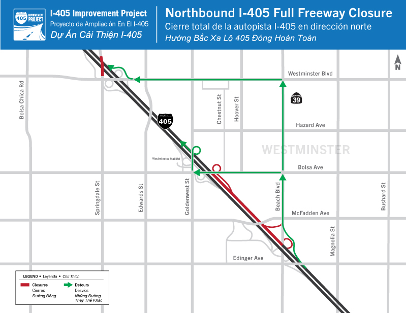 I-405 Improvement Project Construction Alert: As of Friday, April 14