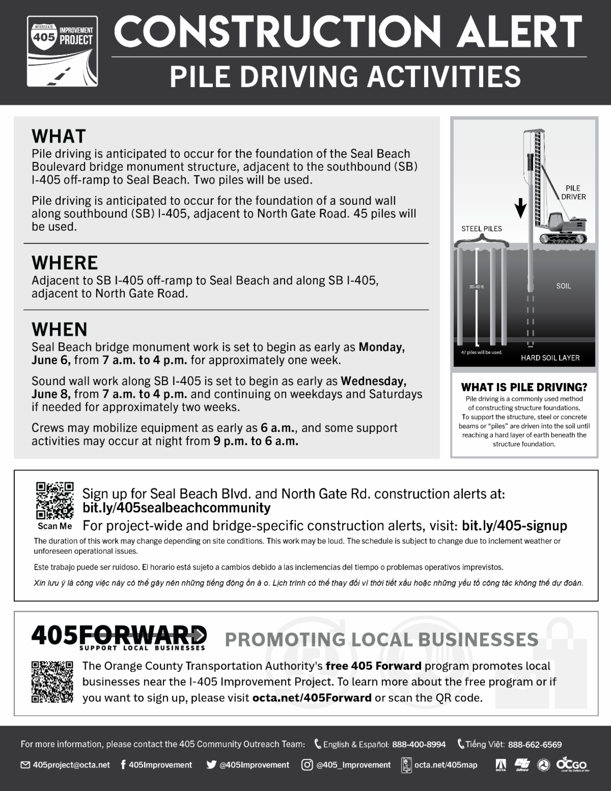 NEW! Pile Installation Activities Set to Begin Monday