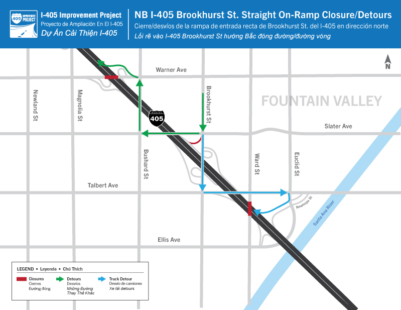 REMINDER! Northbound I-405 Brookhurst Street Straight On-Ramp to Close ...