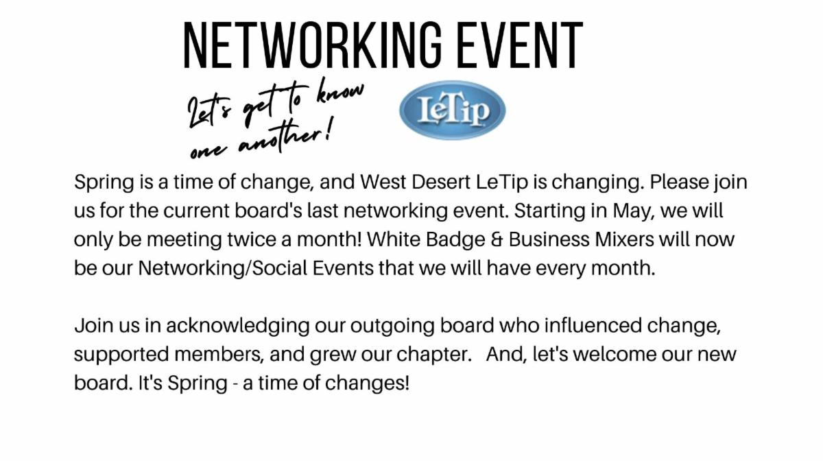 It's time for a Spring Networking event!