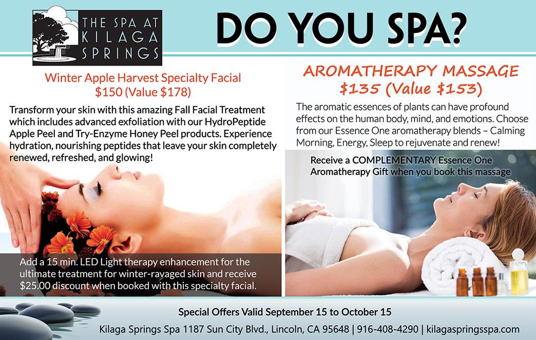 Treat your body & mind with a Kilaga Springs Spa Membership! - September 20