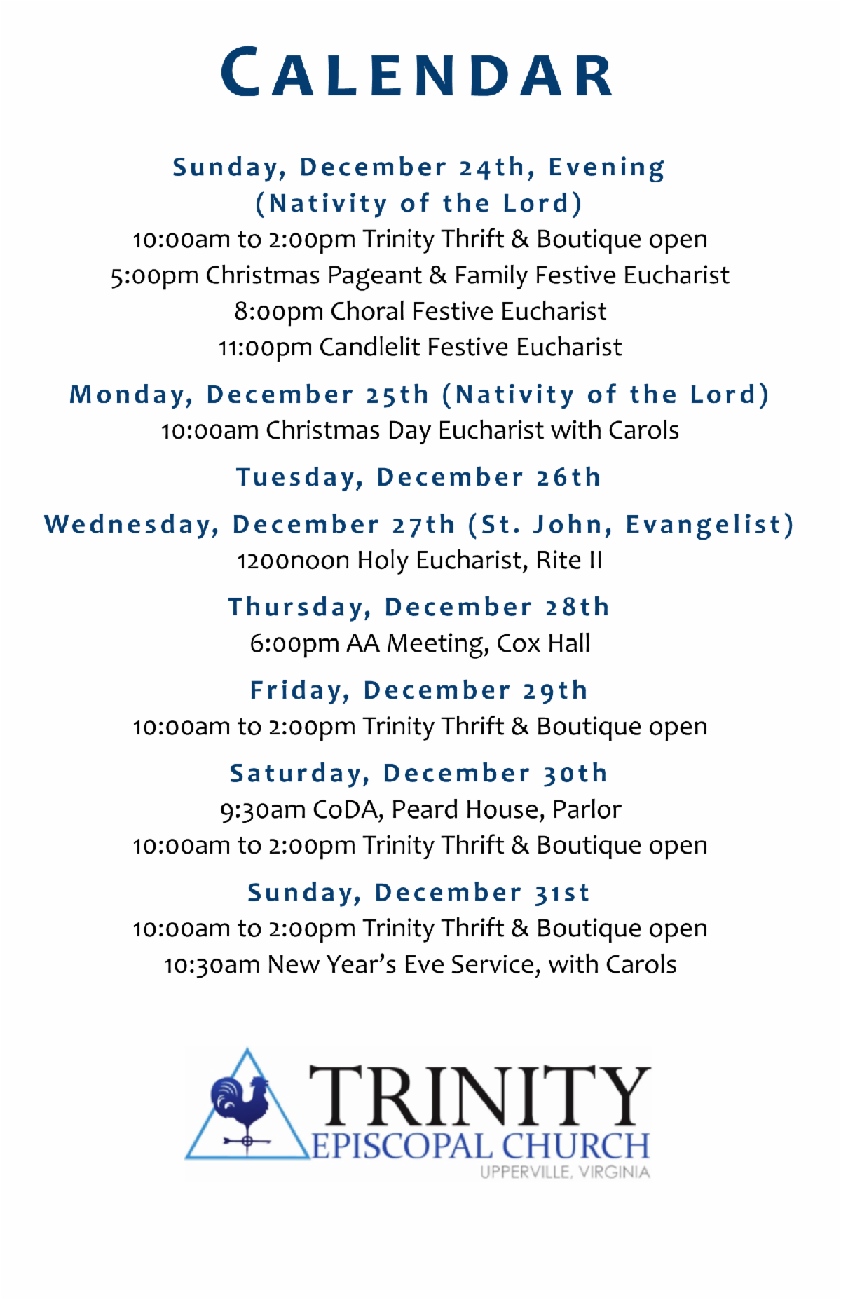 Trinity Essentials, from Trinity Episcopal Church