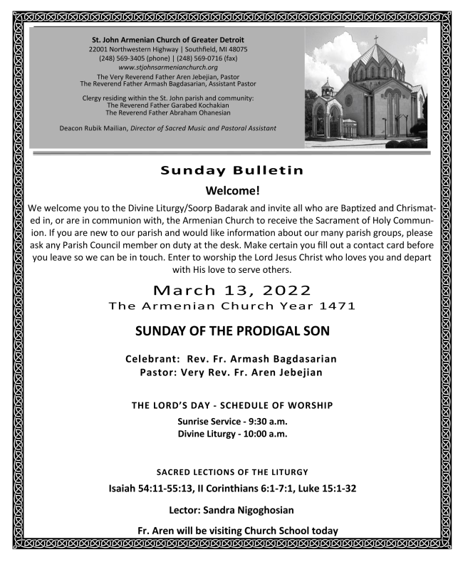 Weekly Church e-Bulletin