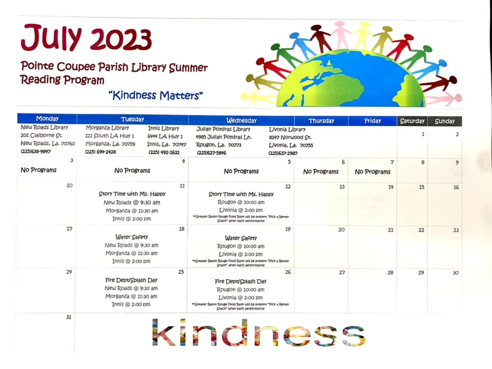 July 2023 in Pointe Coupee Parish