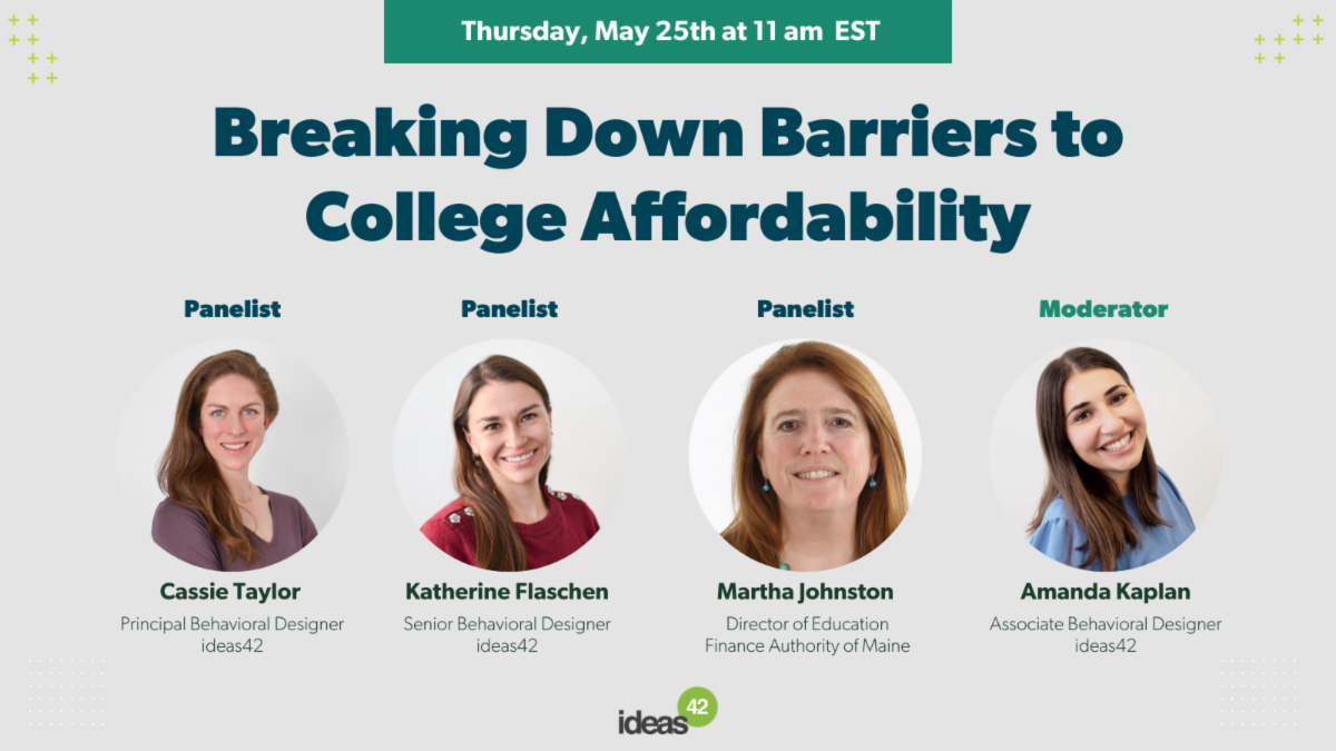 Join us for a free webinar: Breaking Down Barriers to College Affordability