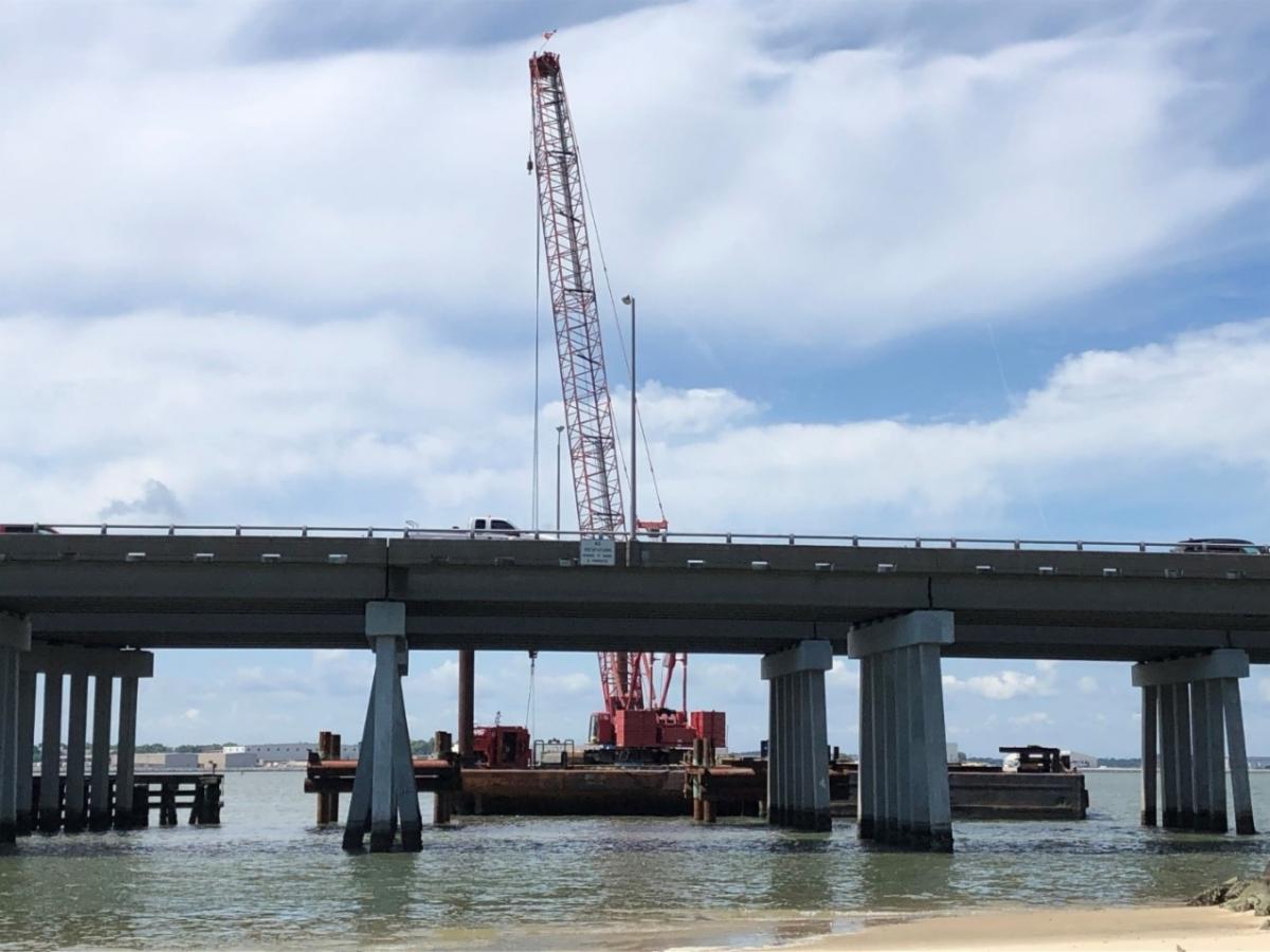Pile Driving Activities at Willoughby Bay Bridge