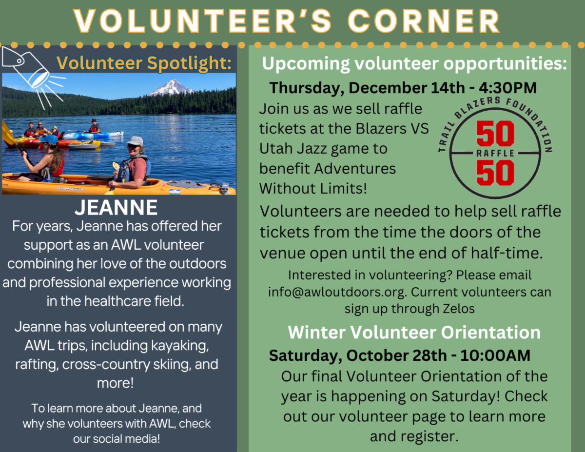 Volunteer with AWL this Winter!