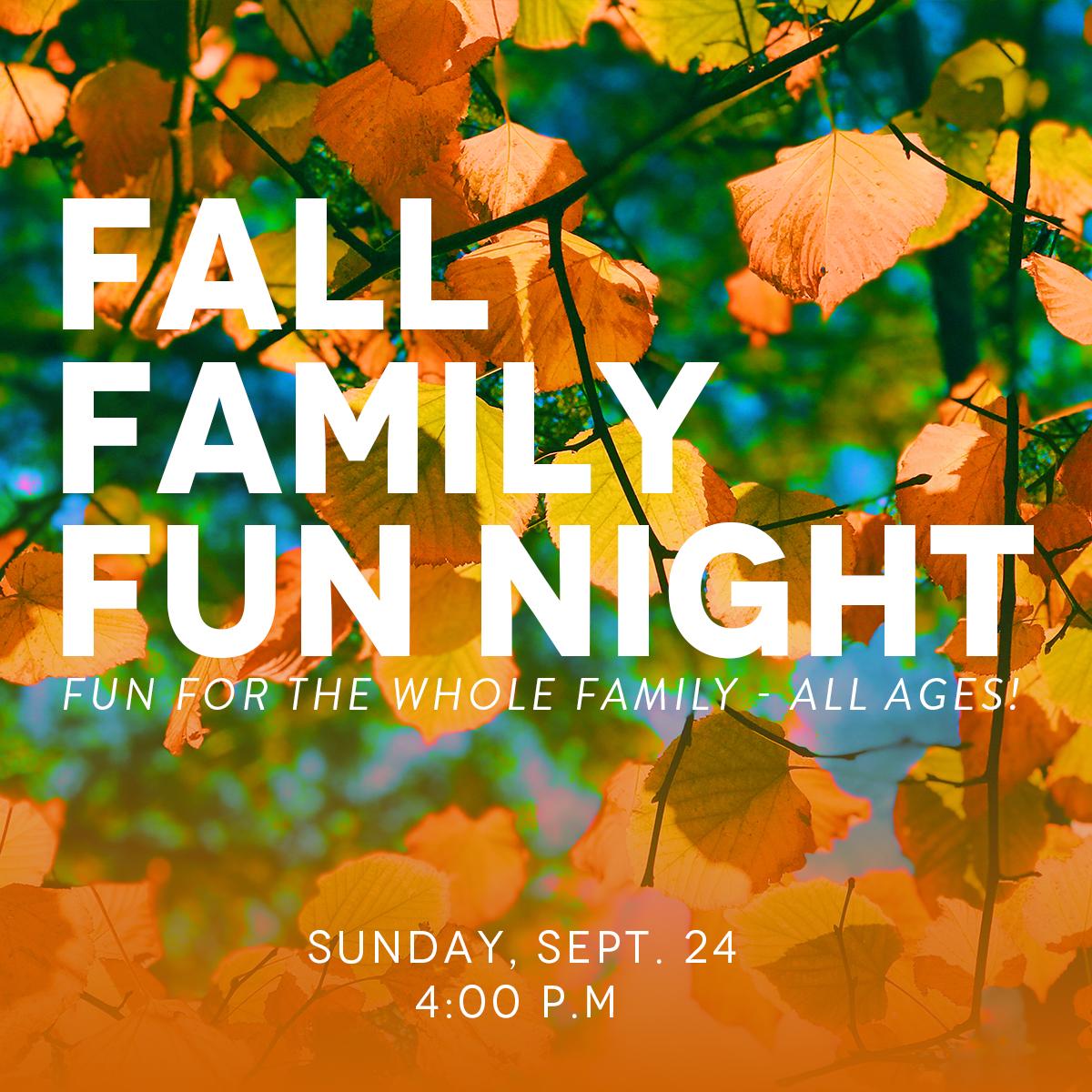 It's "Tailgate Sunday"! Fall Family Fun Night is Sunday, Sept. 24; New ...