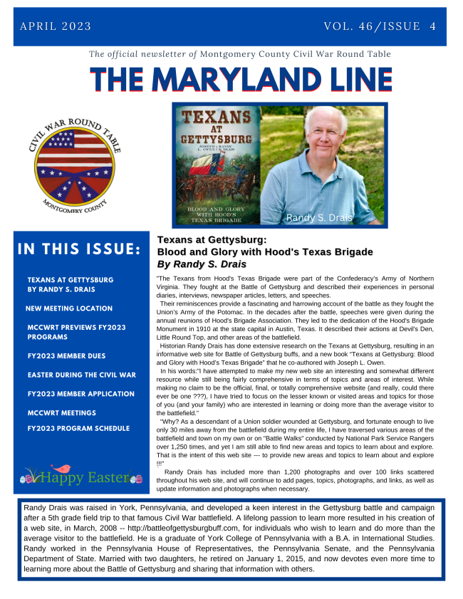 The Maryland Line April Newsletter Issue