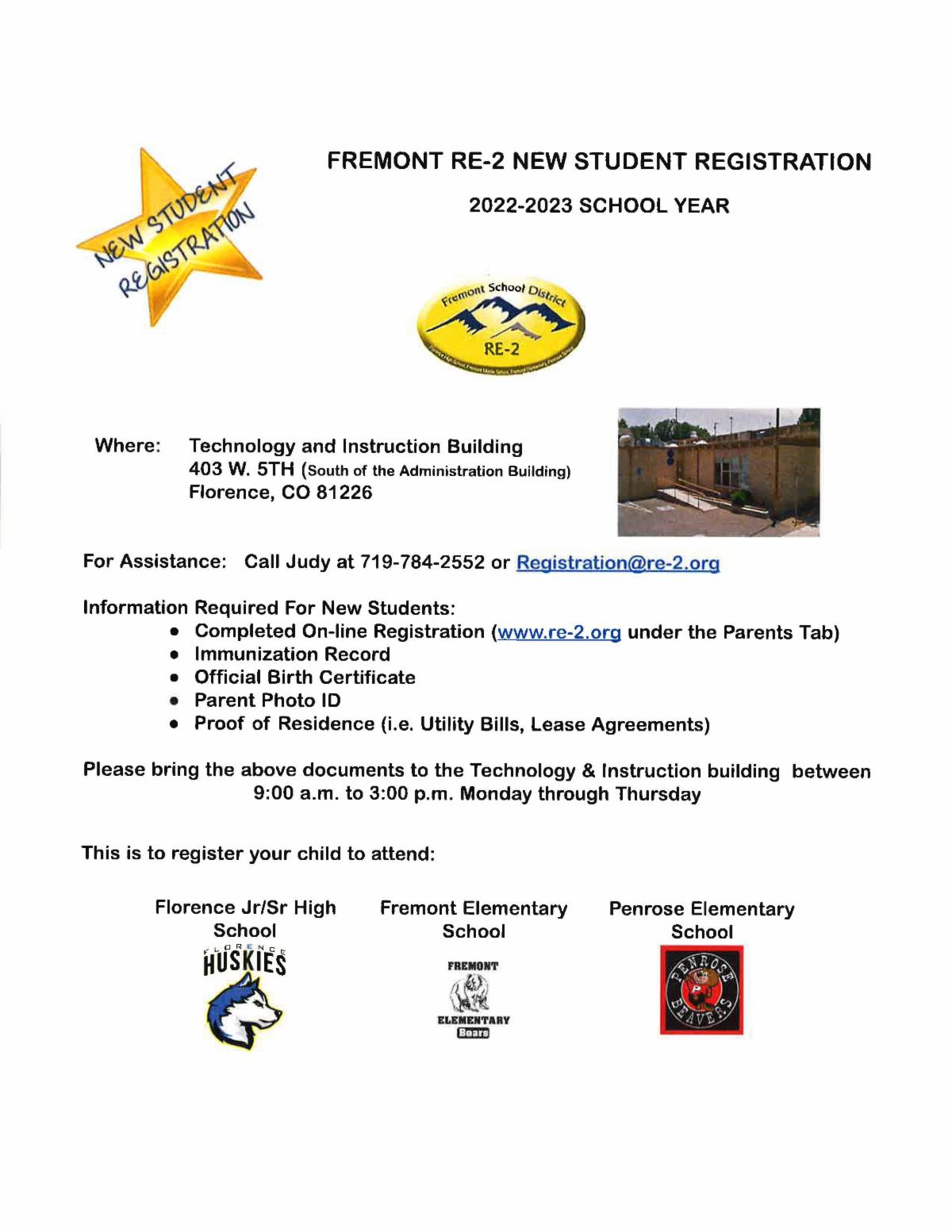 NEW STUDENT REGISTRATION 2022-2023