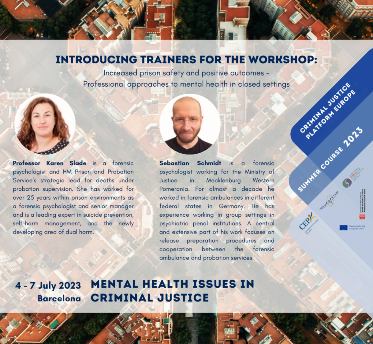 Meet the Trainers: Summer Course on Mental Health Issues in Criminal ...