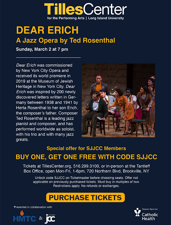 Special Ticket Offer for "Dear Erich: A Jazz Opera" at the Tilles Center