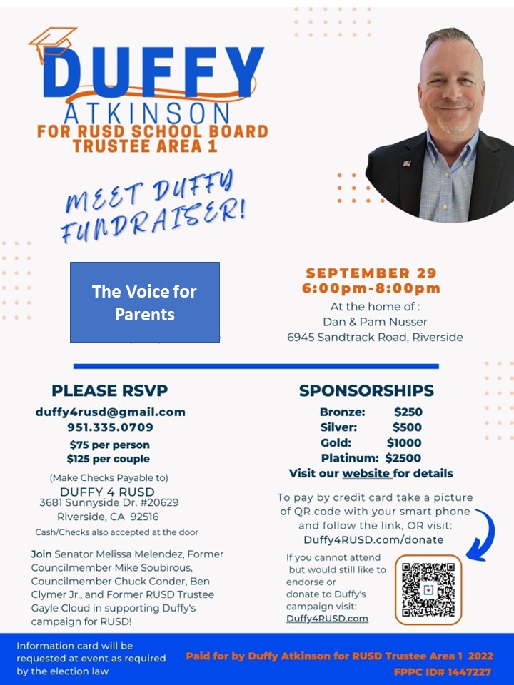 Meet Duffy Atkinson Sept. 29th - RUSD Board