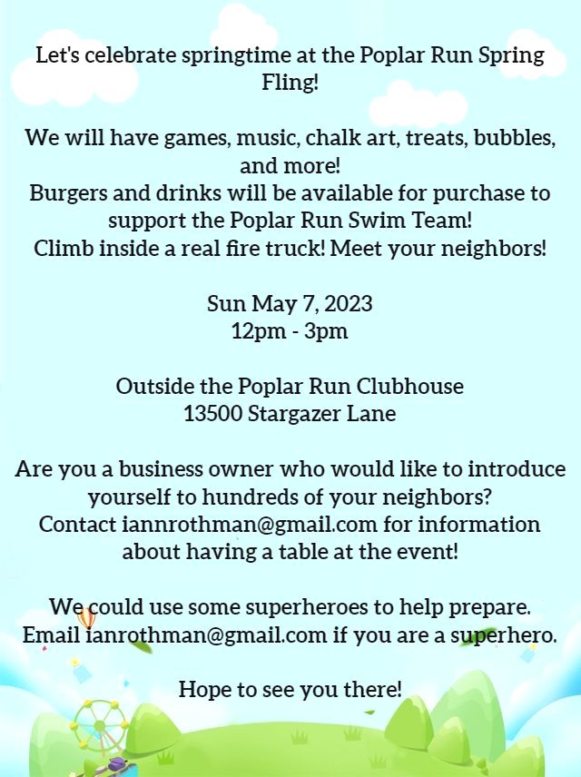 Newsletter: Spring Fling, Pool Passes, Home Maintenance Checklist ...