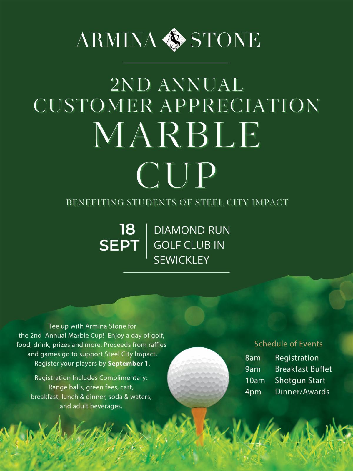 Tee Up for the 2nd Annual Customer Appreciation Marble Cup Golf Outing