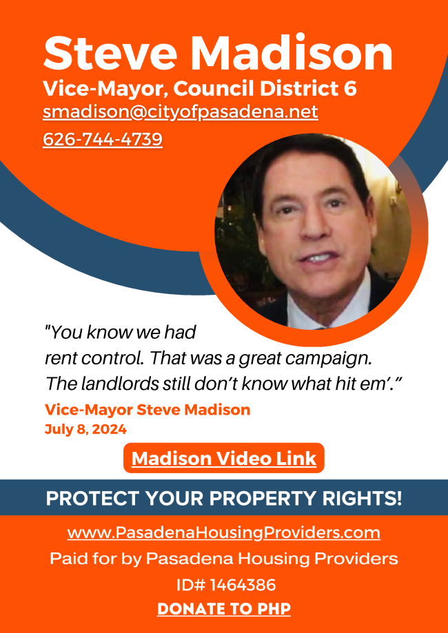 Vice-Mayor Steve Madison Mocks Landlords!
