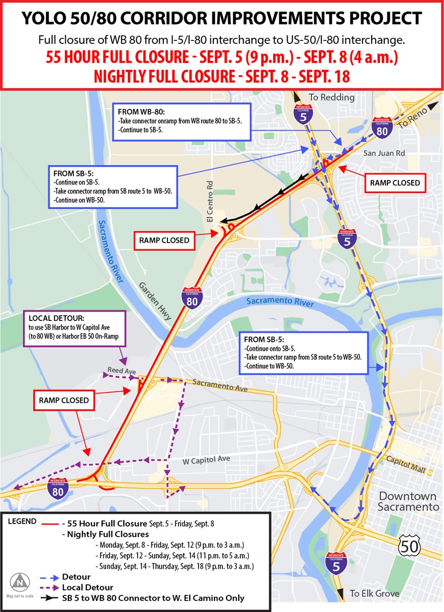 Traffic Alert: 55-Hour Closure Scheduled for Sacramento Westbound ...