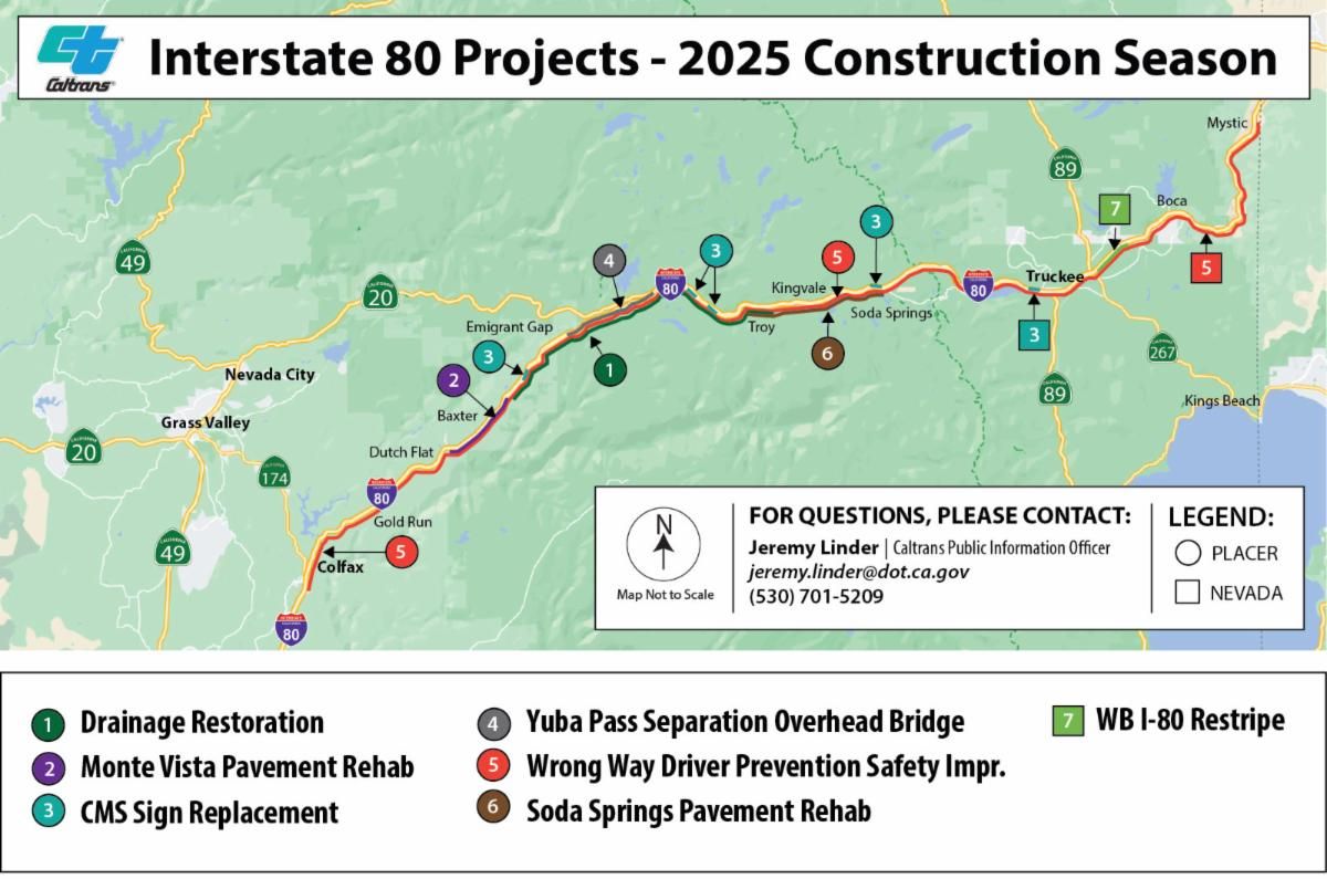 Traffic Alert: Interstate 80 Construction Update for Sierra Corridor