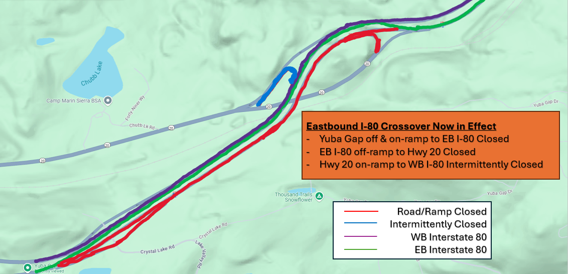 Traffic Alert: Crossover In Effect Along Interstate 80 at State Route ...