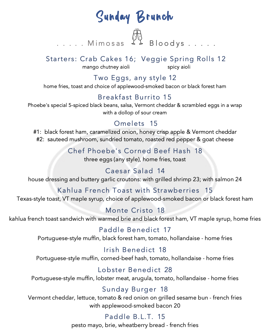 UPDATED Brunch Hours & Menu, Dinner Specials & Website!