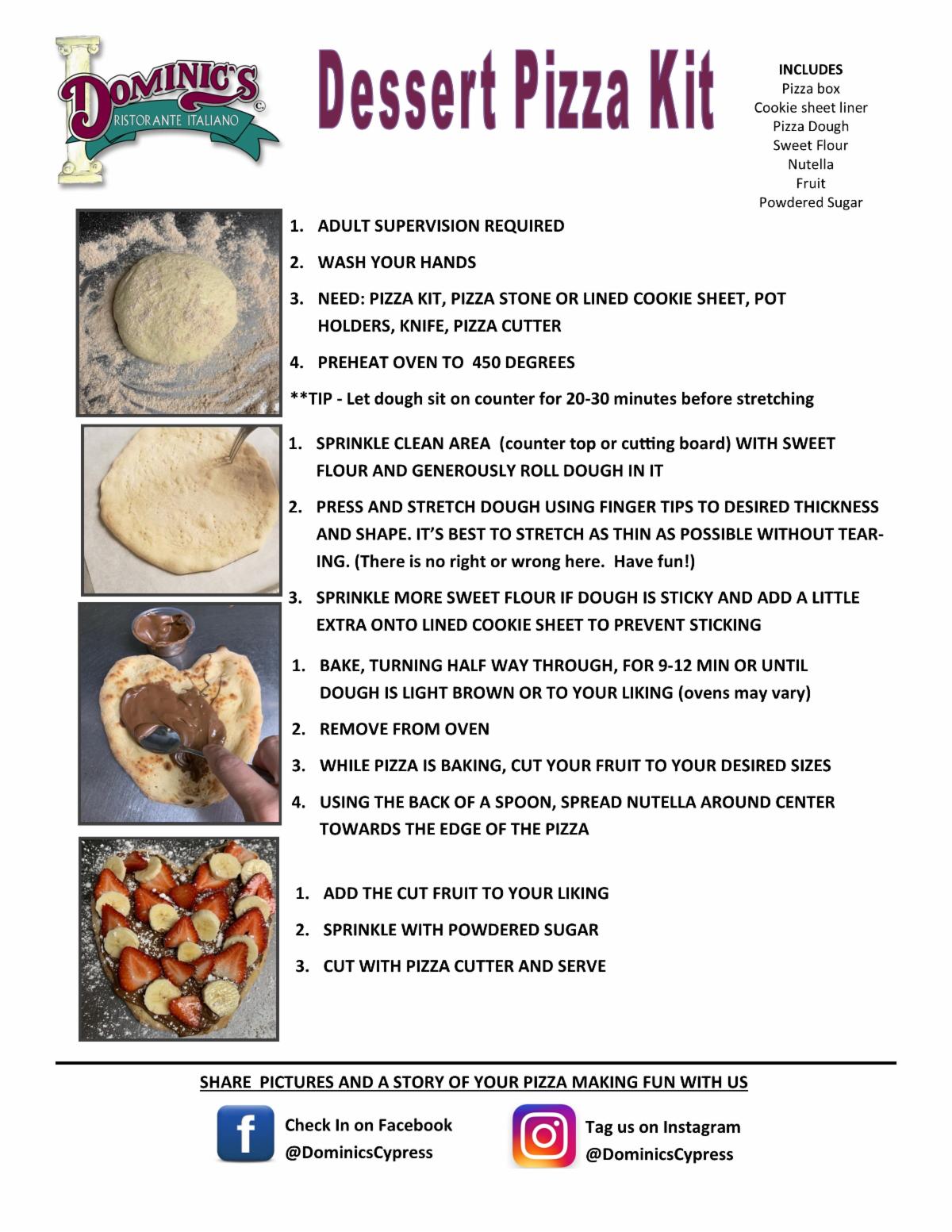 Dessert Pizza Kits Available