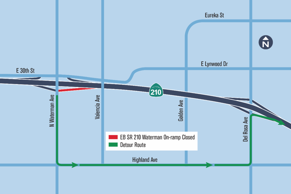 SR 210/ Waterman Avenue Construction Alert May 2025