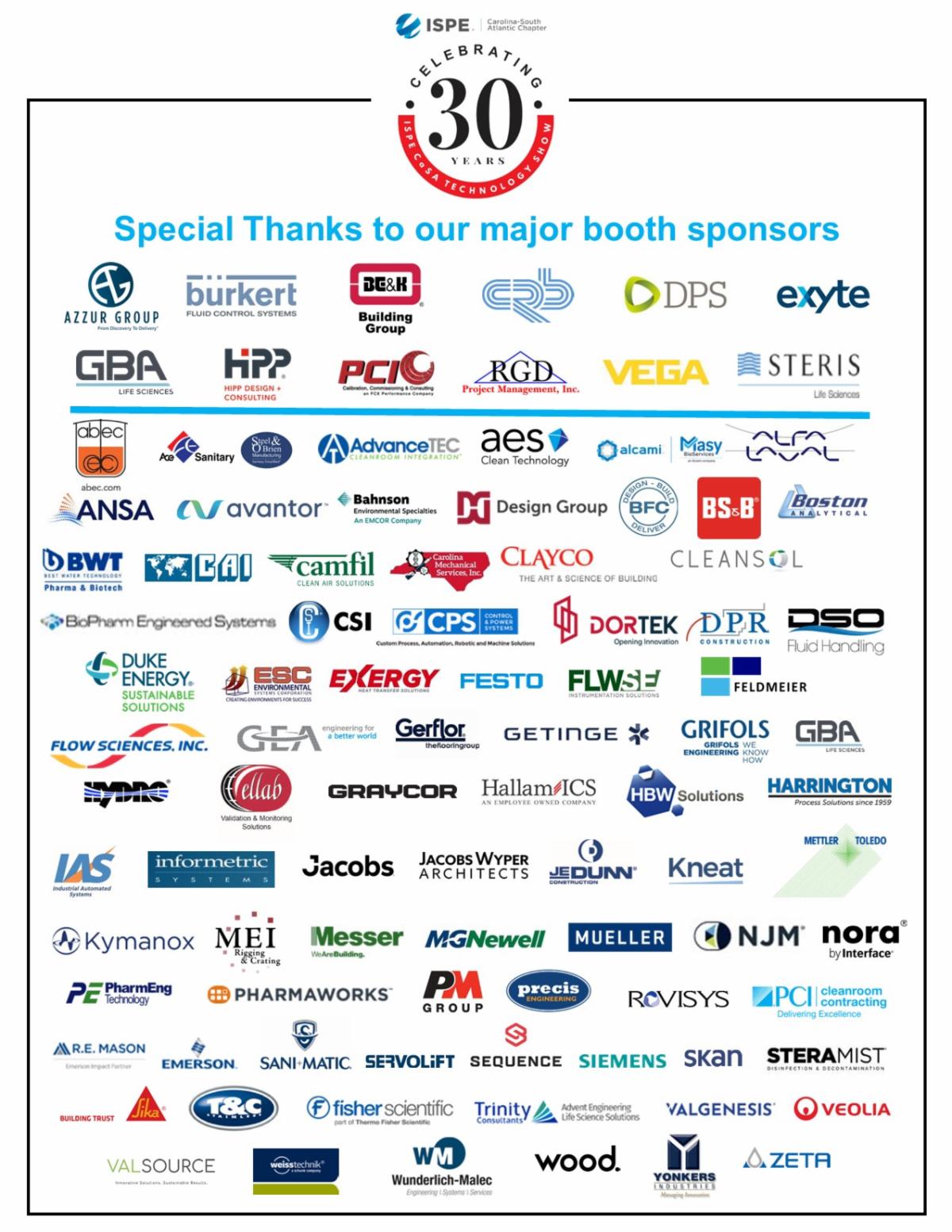 ISPE-CaSA Weekly Update: Act Quickly - 2023 Tech Show Booths and ...