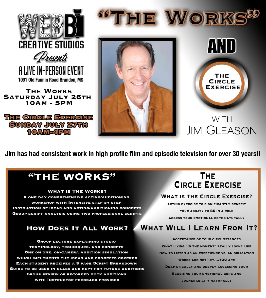 Jim Gleason Acting Class - coming up!