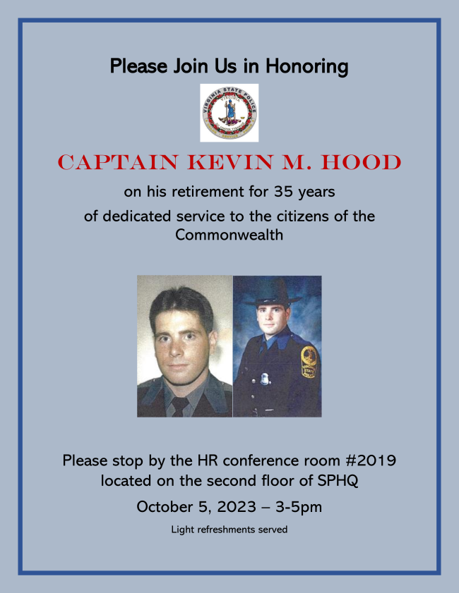 VSPA - Retirement - Captain Kevin Hood, BCI - CID Director