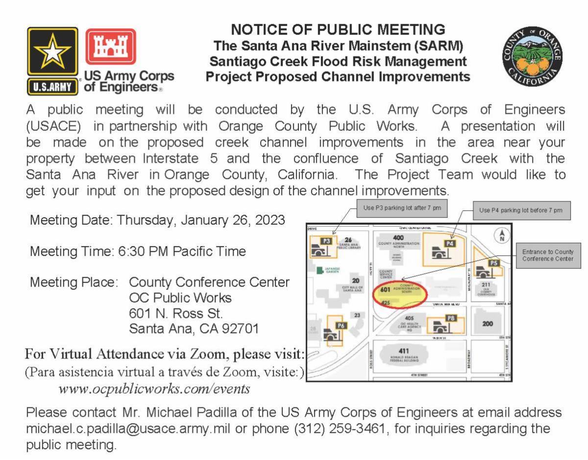 Save the Date-OC Public Works Santiago Creek Improvements Mtg.-Jan. 26 ...