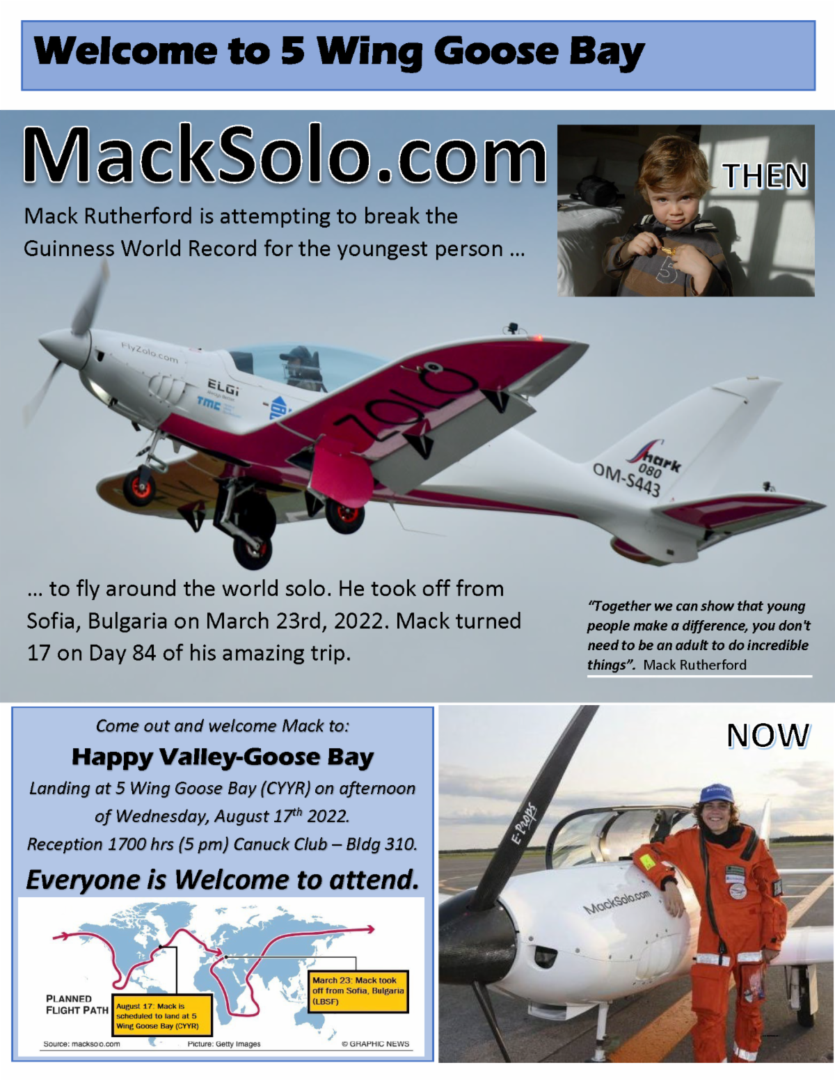 Mark Solo landing at CYYR Goose Bay - Wednesday - August 17, 2022