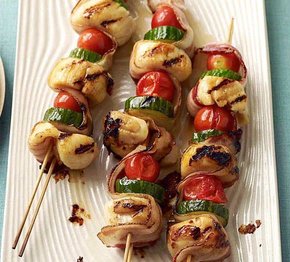 Scallop & Bacon Kebabs
