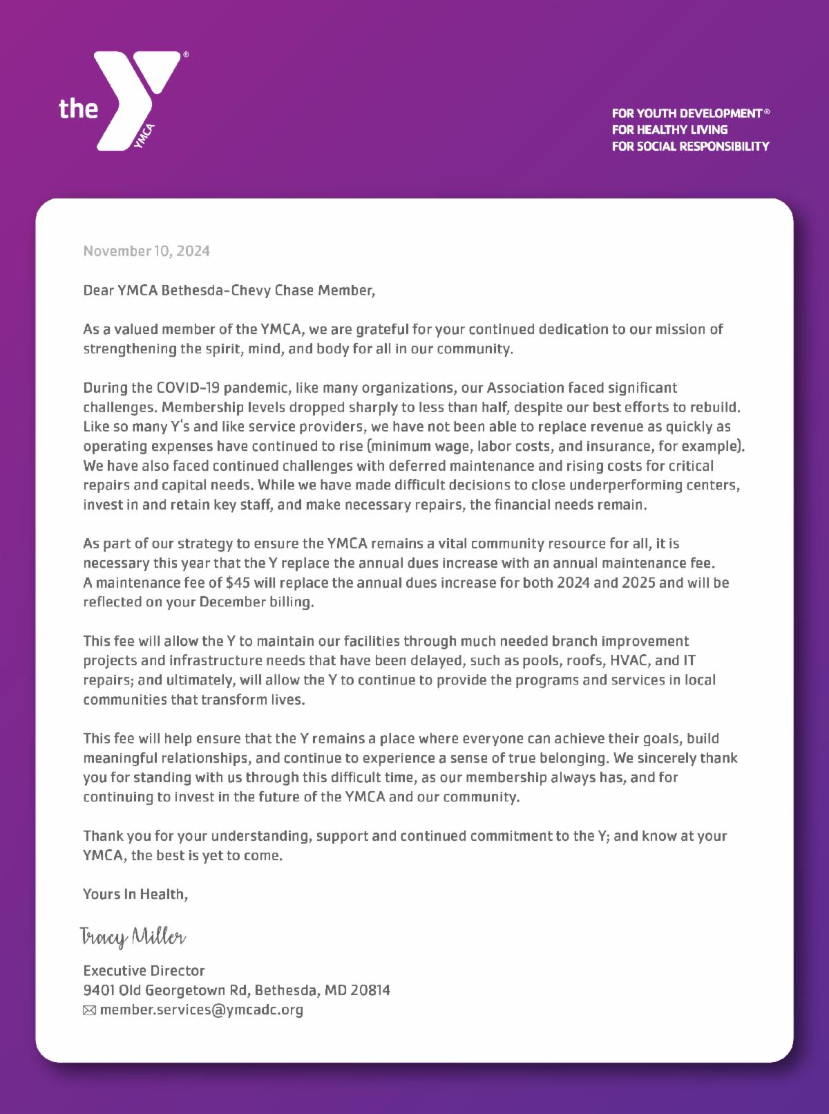 An Important Update Regarding YMCA Membership and Future Plans