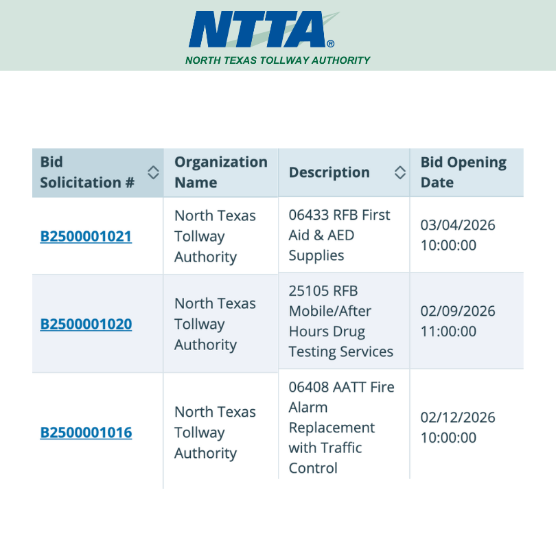 Bids & Opportunities Newsletter for Contractors