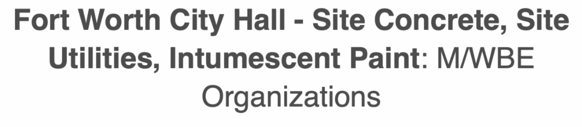 FWHCC Bids & Opportunities Newsletter