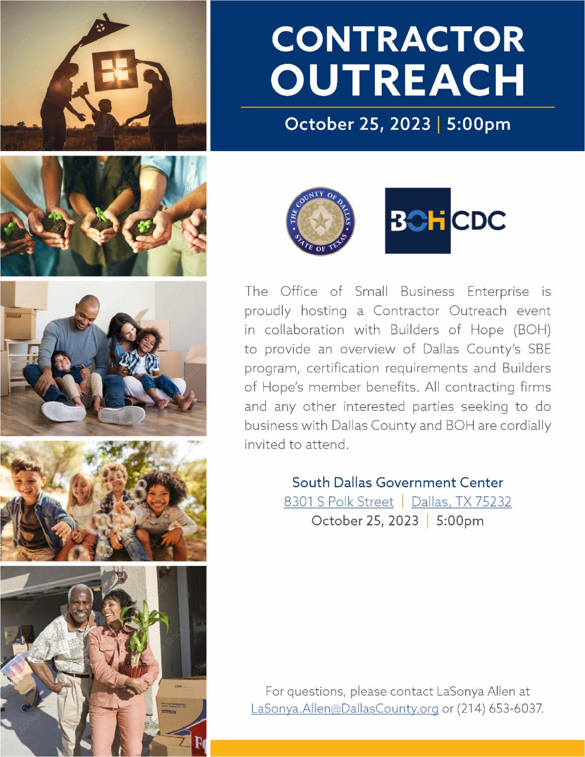 Dallas County | BOH | CDC Contractor Outreach | October 25