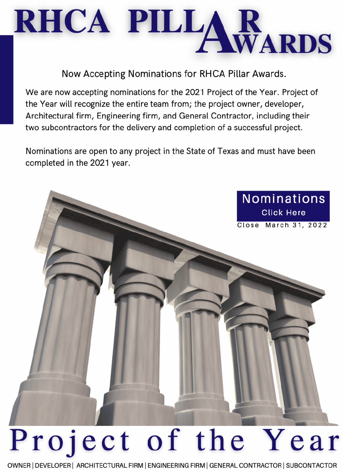 RHCA Pillar Awards Now Accepting Nominations