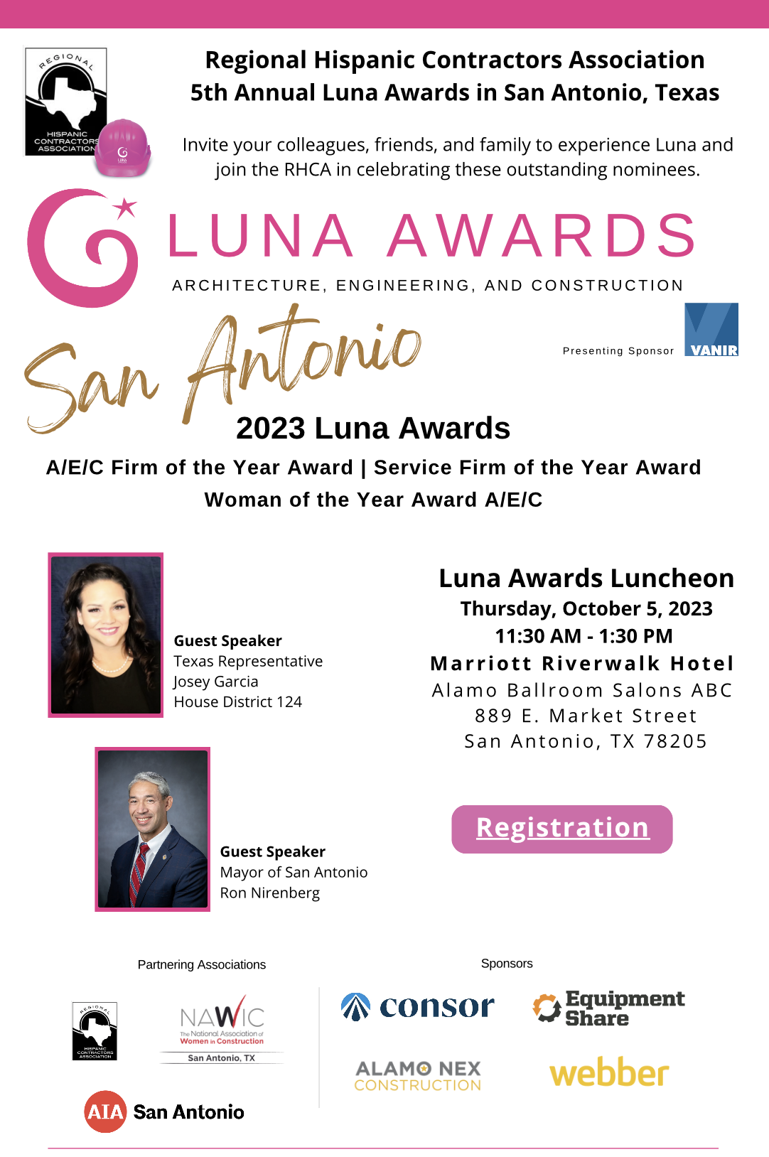 San Antonio, Texas Luna Awards Luncheon October 5