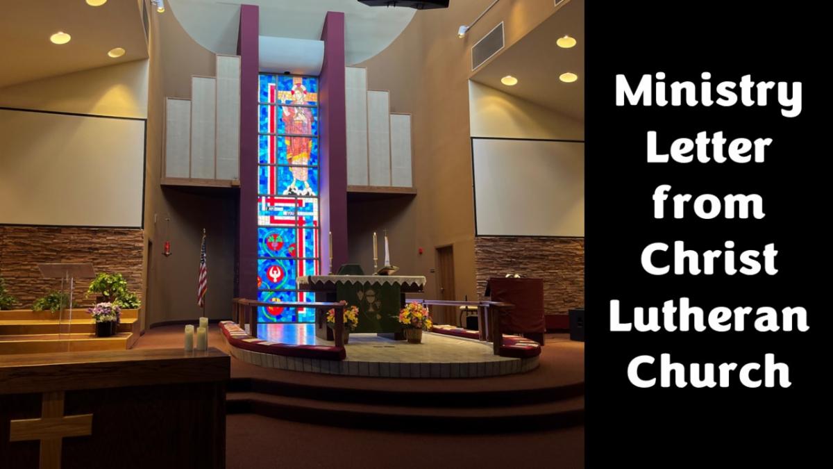 Ministry Letter from Christ Lutheran Church