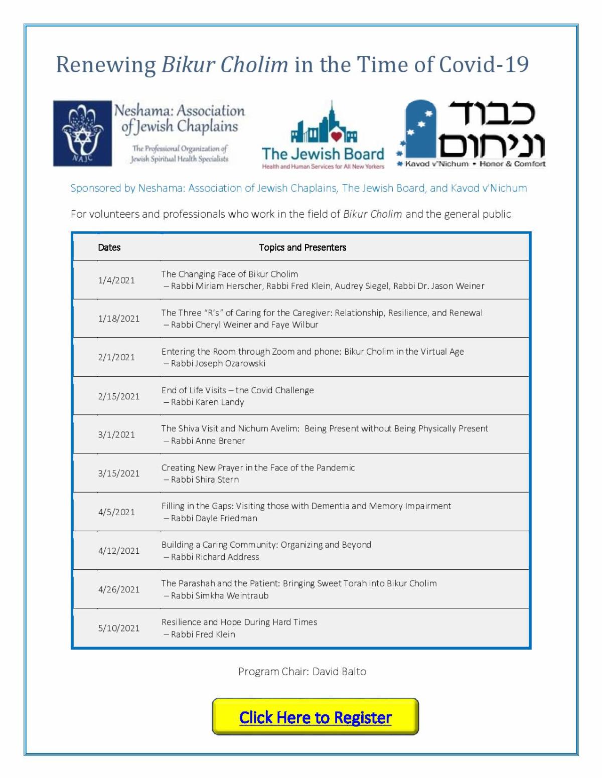 Weekday Minyanim, Brunch and Learn with Renan Sugarman, Yiddish ...