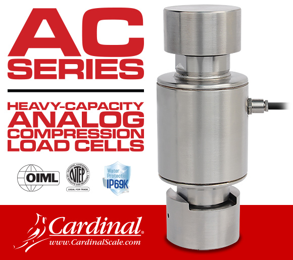 New AC Series Compression Load Cells from Cardinal Scale