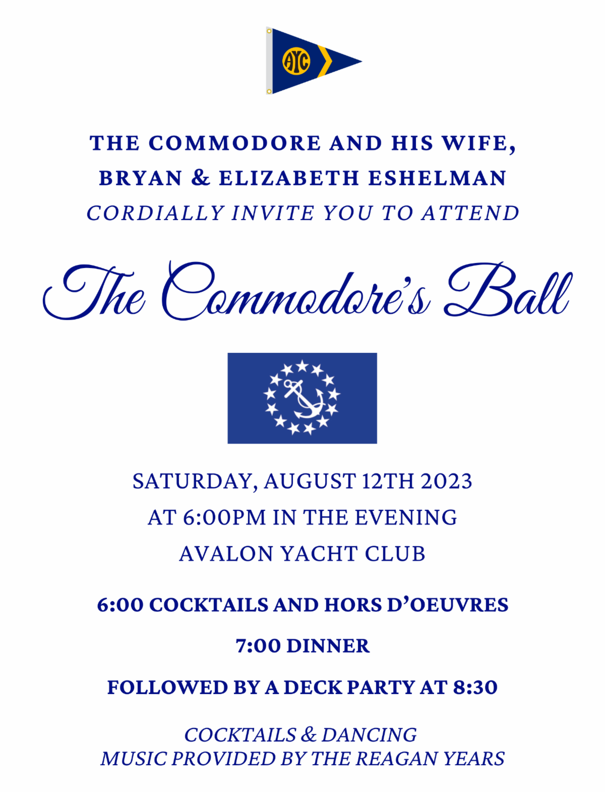 August Message from the Commodore