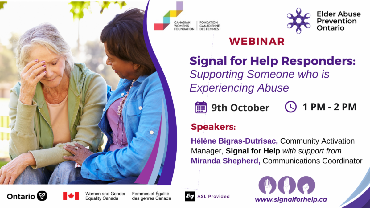 Webinar : SIGNAL FOR HELP RESPONDERS : Supporting Someone who is ...