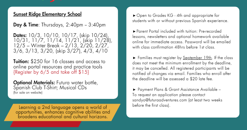 Sunset Ridge Elementary Newsletter