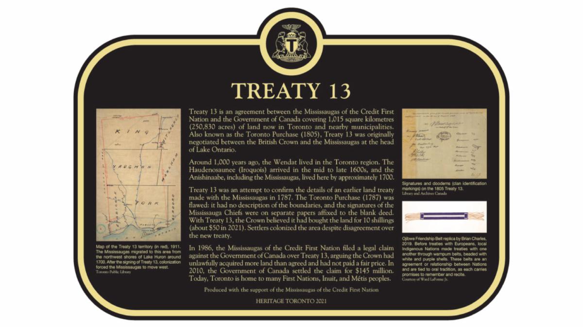 2022 Heritage Toronto Award winners, new plaque on Treaty 13 & digital ...