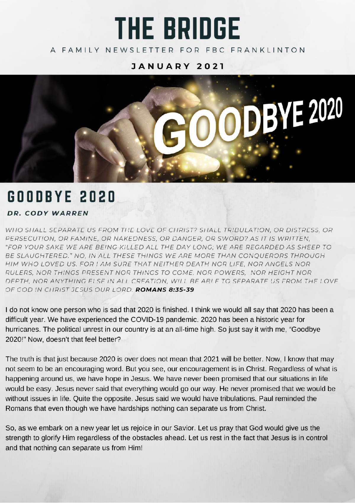 Faith Family News, Prayer List & Newsletter