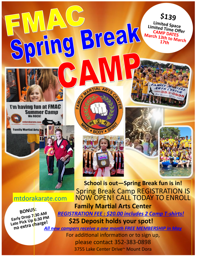 Spring Break Camp Registration is now open